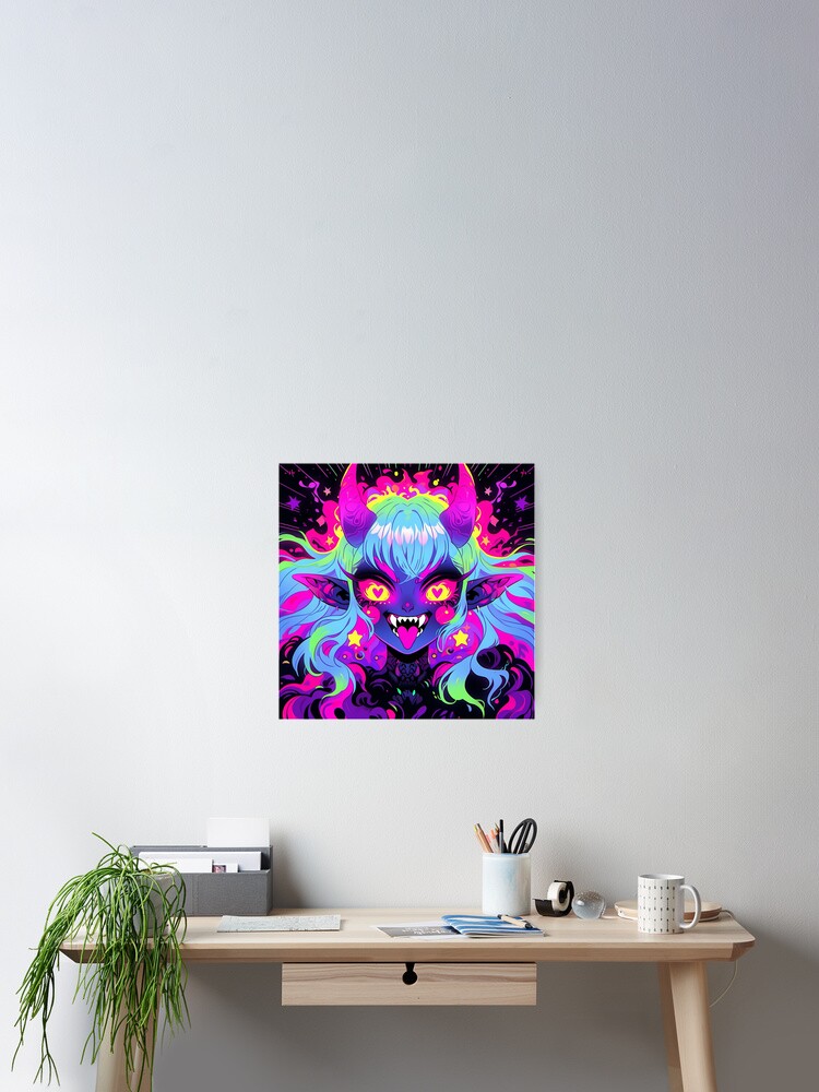 "Wacky Kawaii Demonic Elf Anime Girl" Poster for Sale by bubblegoth ...