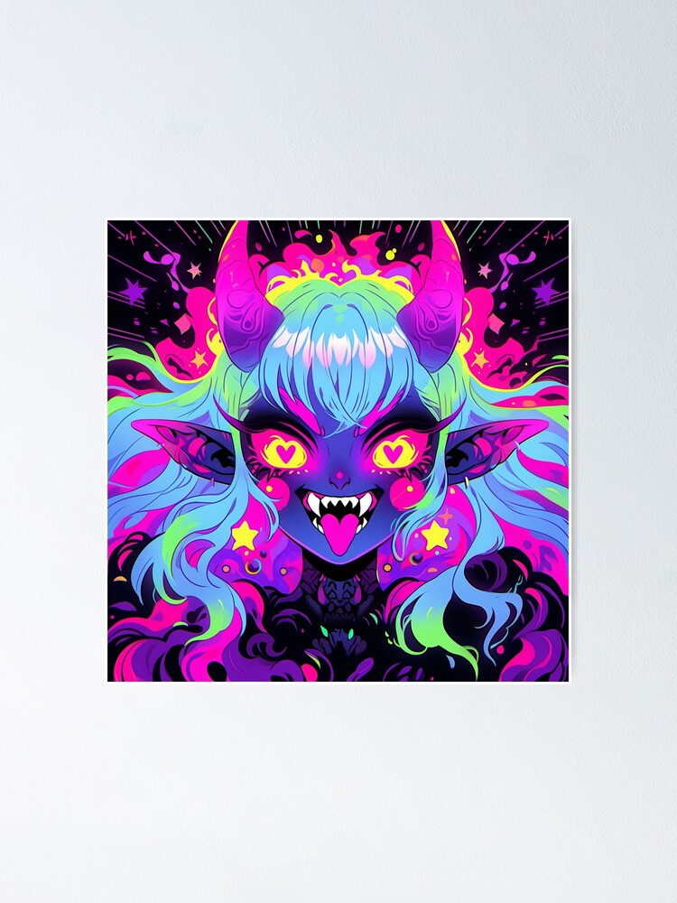 "Wacky Kawaii Demonic Elf Anime Girl" Poster for Sale by bubblegoth ...