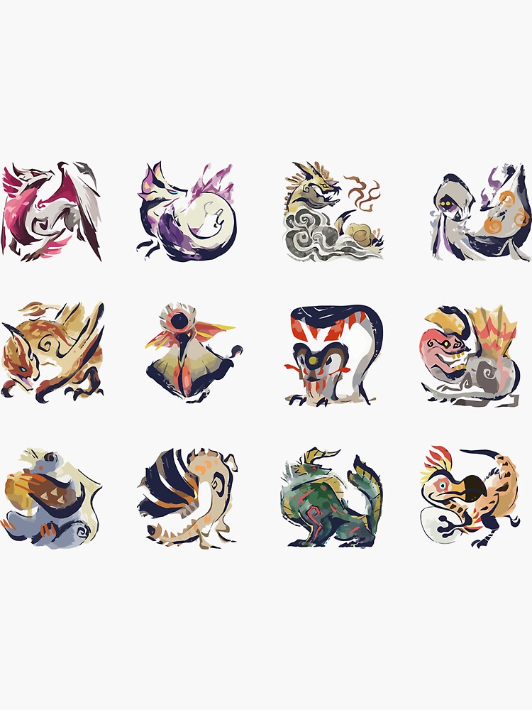 "Monster Hunter Icons: monster hunter rise pack #1" Sticker for Sale by ...