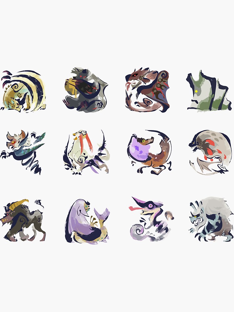 "Monster Hunter Icons: monster hunter rise pack #2" Sticker for Sale by ...