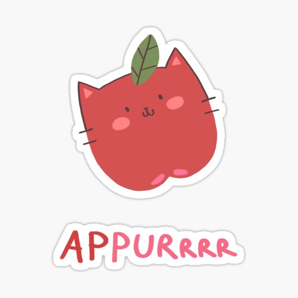 "Fruit-cat #1 : APPURrrrr" Sticker for Sale by poohwa | Redbubble