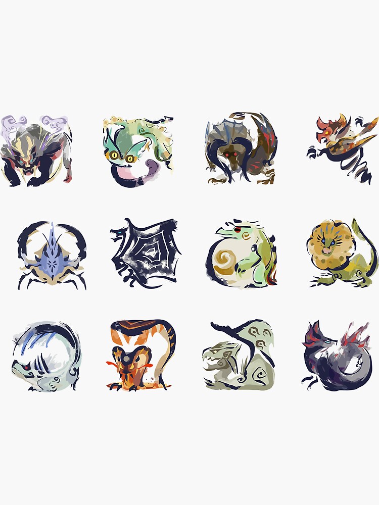 "Monster Hunter icons: monster hunter rise pack #3" Sticker for Sale by ...