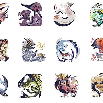 "Monster Hunter Icons: monster hunter rise pack #4" Sticker for Sale by ...