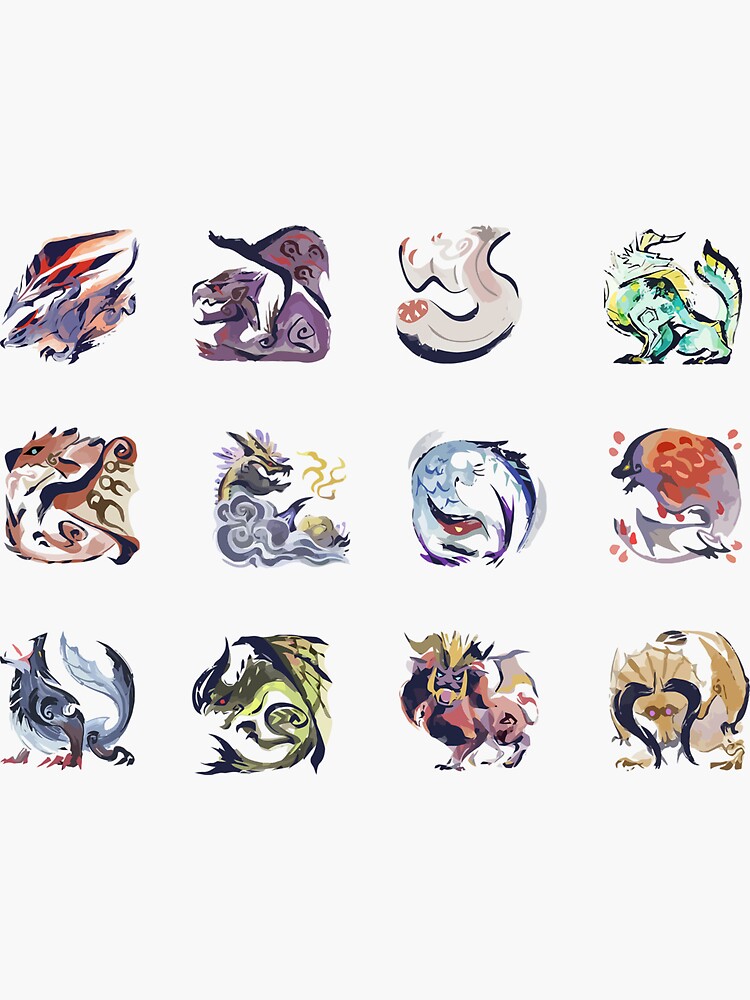 "Monster Hunter Icons: monster hunter rise pack #4" Sticker for Sale by ...
