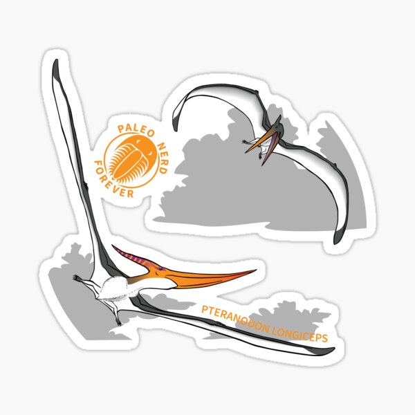 "Paleo Nerd Forever (#1): Pteranodon longiceps" Sticker for Sale by E.M ...