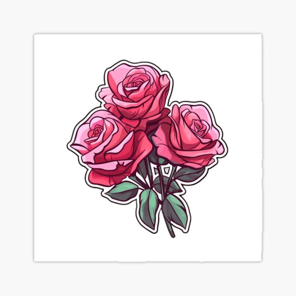"Rose Bunch Sticker PNG: Adorable Delicate Pink Roses for Floral Decor ...