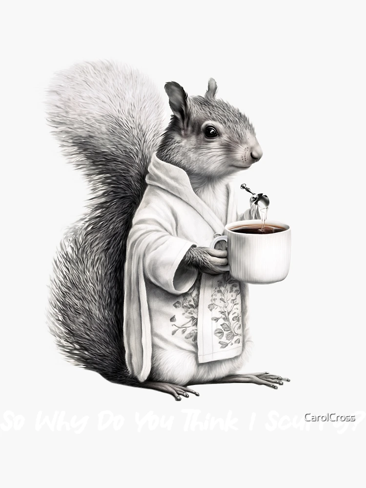 Squirrel Drinking Coffee Gif