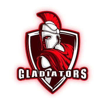 "Red Roman Gladiator Sports Team Art Logo" Sticker for Sale by 67prints ...