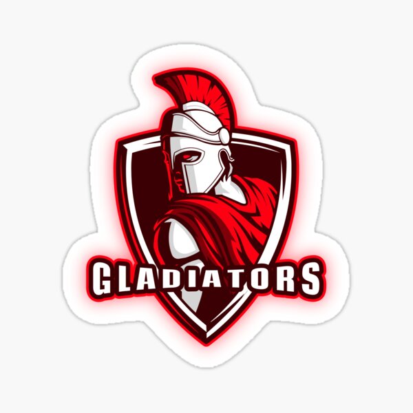 "Red Roman Gladiator Sports Team Art Logo" Sticker for Sale by 67prints ...