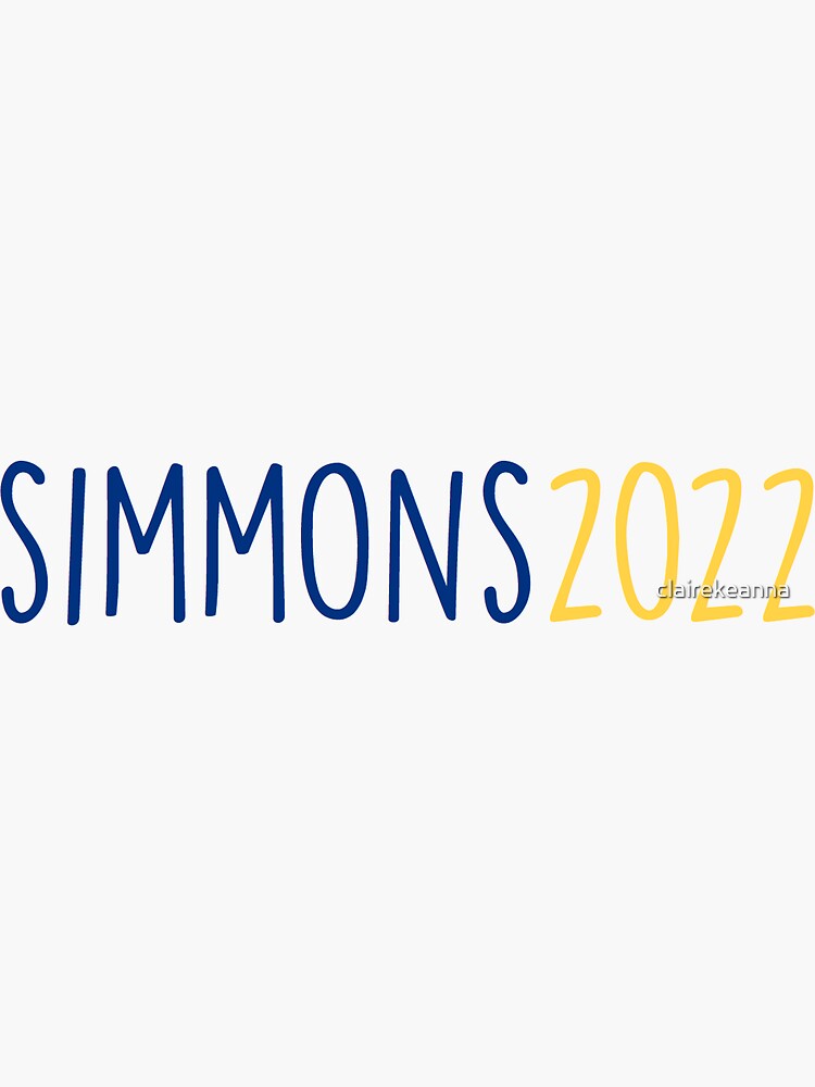 "simmons 2022" Sticker for Sale by clairekeanna | Redbubble