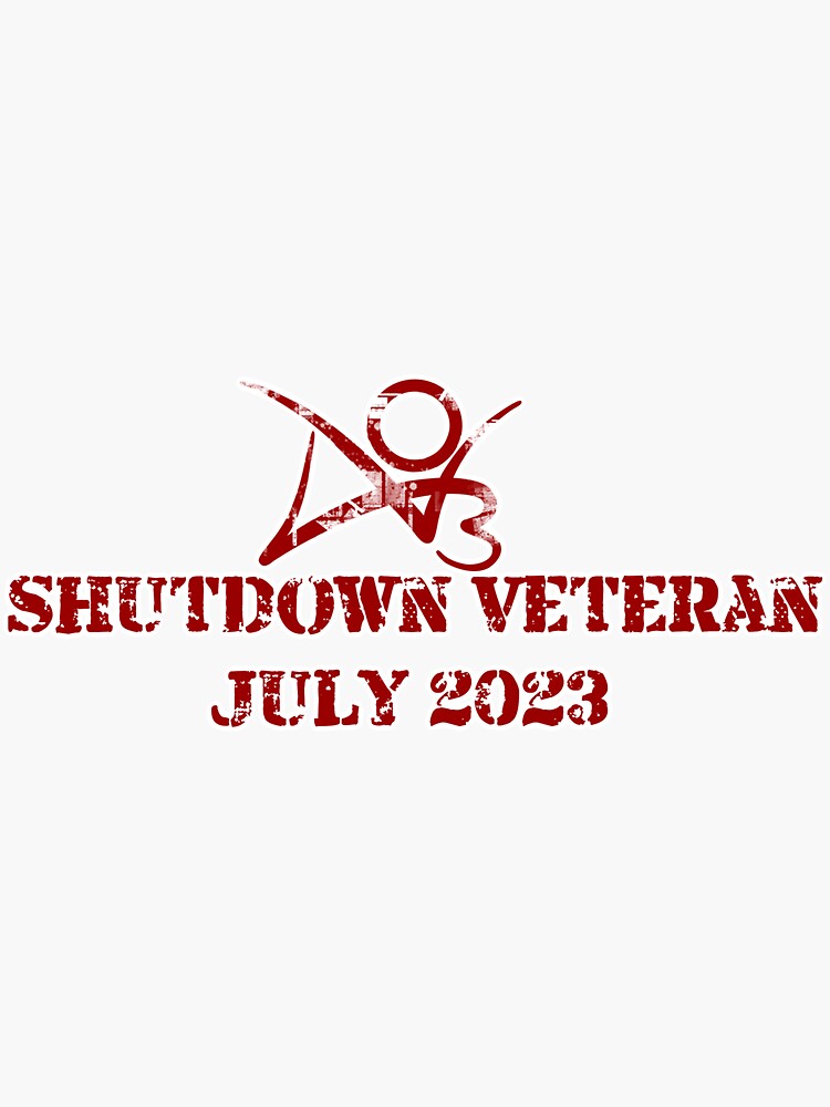 "ao3 shutdown veteran sticker" Sticker for Sale by omarsbigsister ...