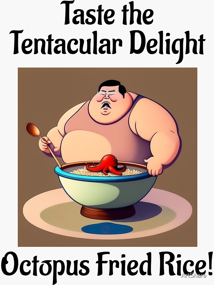 "Octopus Fried Rice" Sticker for Sale by ArtShare | Redbubble