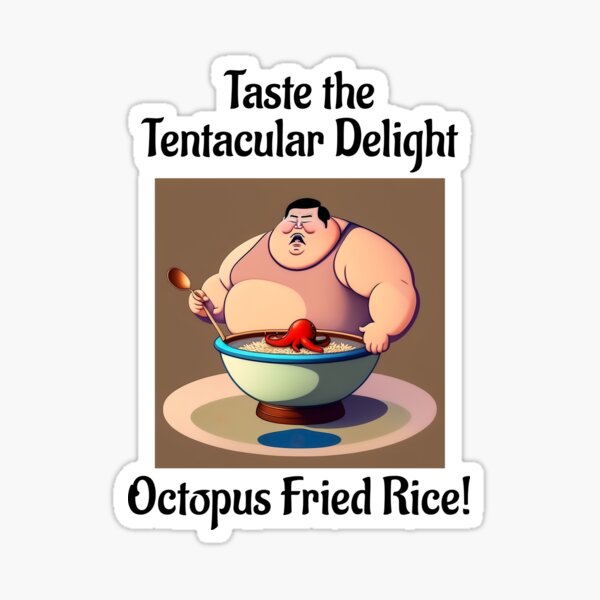 "Octopus Fried Rice" Sticker for Sale by ArtShare | Redbubble