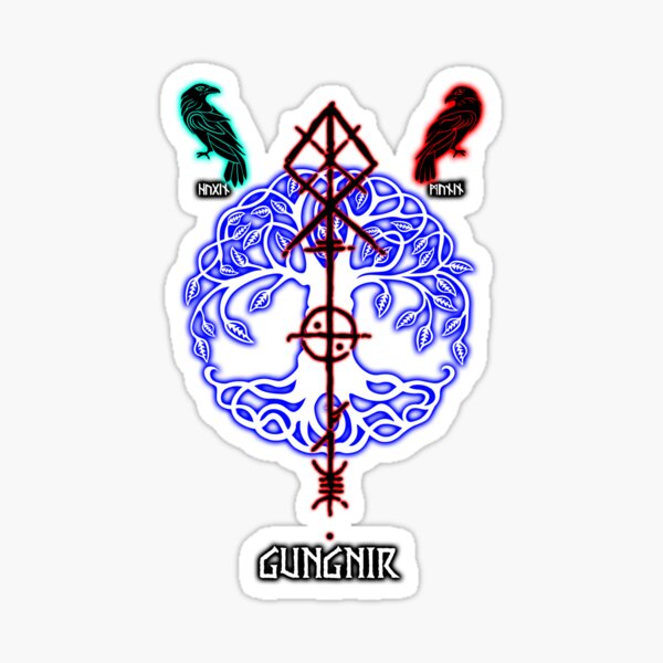 "Gungnir Odin spear red" Sticker by Korvus78 | Redbubble