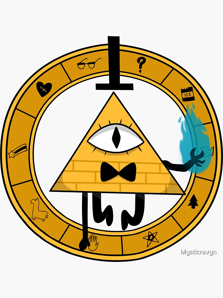 "Bill Cipher with symbols | Gravity Falls" Sticker for Sale by ...