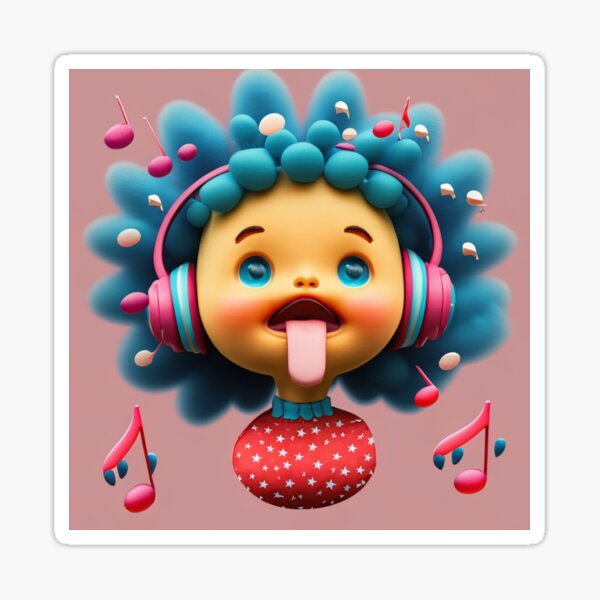 "music girl icon" Sticker for Sale by jsebouvi | Redbubble