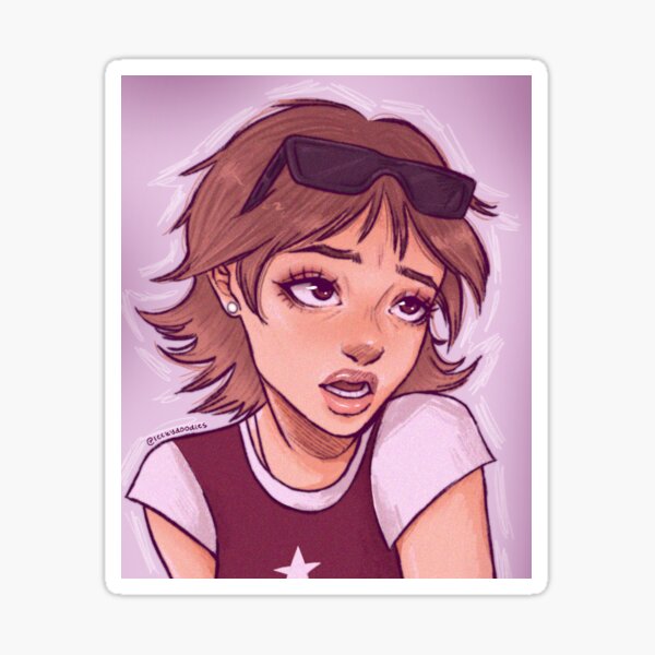 "Shocked Girl Sunglasses" Sticker for Sale by Leckydoodless | Redbubble