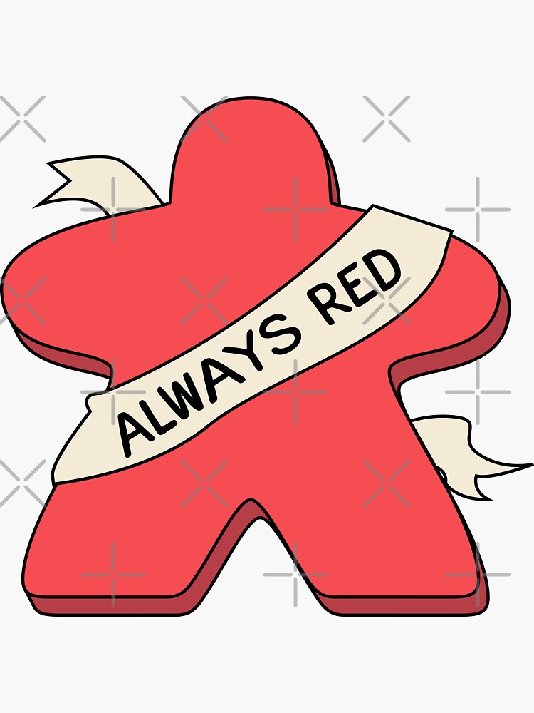 "Always Red Meeple Board Game" Sticker for Sale by pixeptional | Redbubble