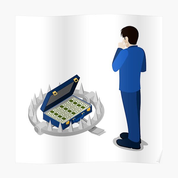 "Isometric Bank Trap. Bank Credit. Businessman Thinking About Credit ...