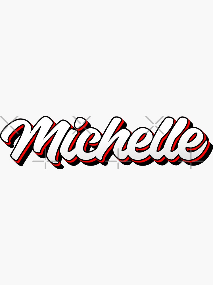 "Retro Michelle Name Label" Sticker for Sale by NafilNafiz | Redbubble