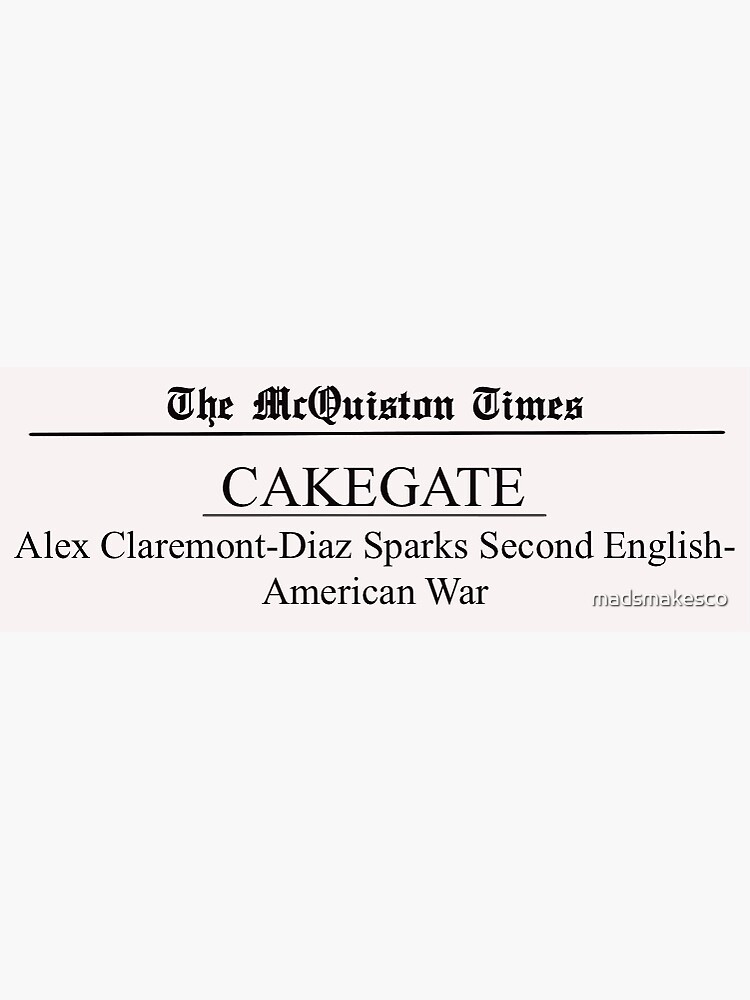 "Cakegate Headline" Sticker for Sale by madsmakesco | Redbubble