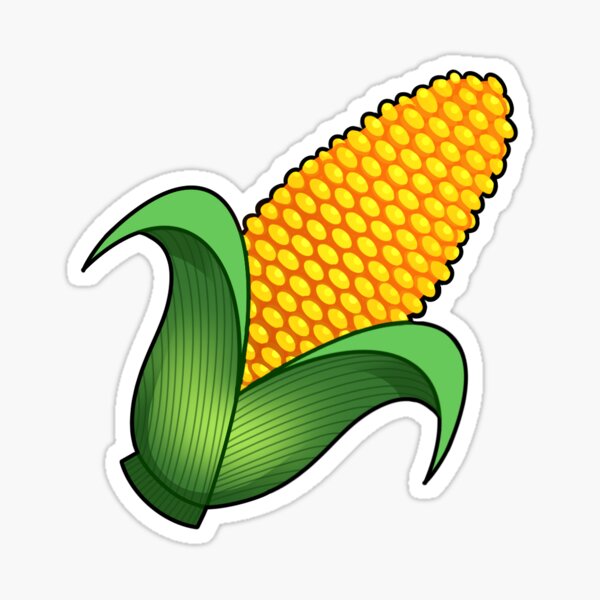 "Corn on the Cob" Sticker for Sale by lulubeeart | Redbubble