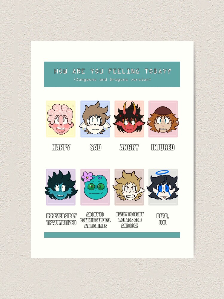 "DND Feelings Chart" Art Print for Sale by CosmiK-Koto | Redbubble