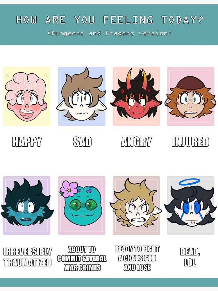 "DND Feelings Chart" Art Print for Sale by CosmiK-Koto | Redbubble