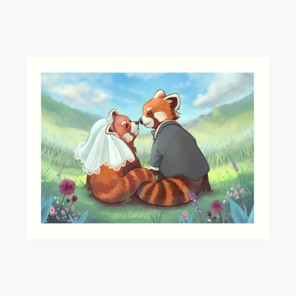 "Cute Red Panda Couple" Art Print for Sale by adriennecsedi | Redbubble