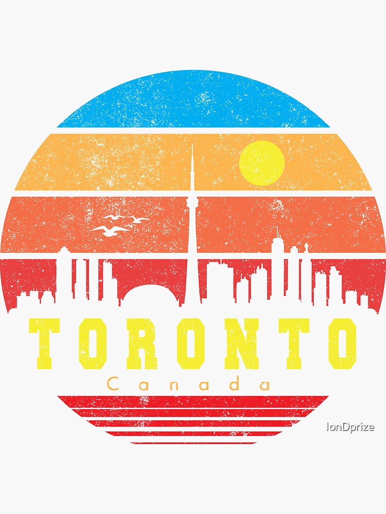 "Toronto Canada - Vintage Skyline " Sticker for Sale by IonDprize ...