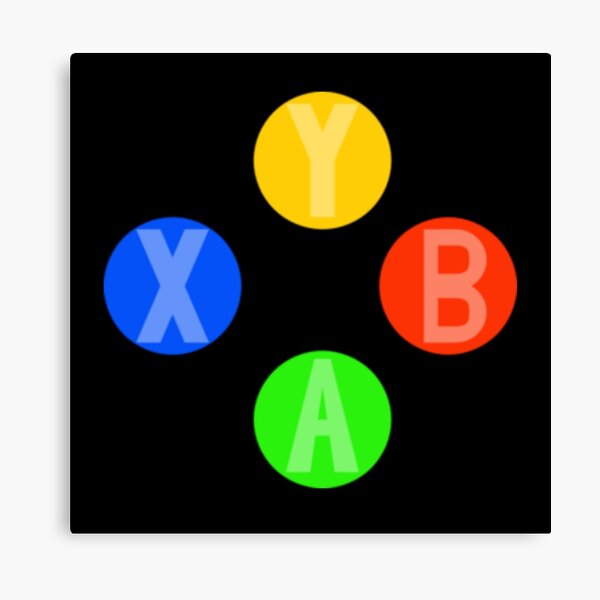 "Xbox 360 / Xbox One Controller Buttons A, B, X and Y" Canvas Print for ...
