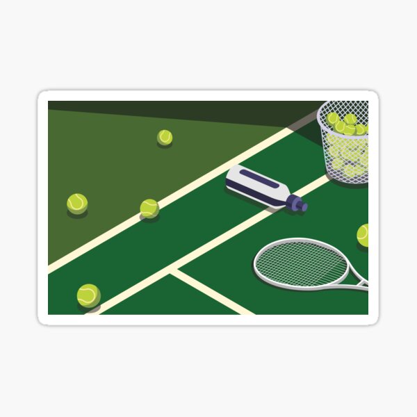 "Tennis Green Grass Court Tennis Rackets Tennis Ball Illustrator Photo ...