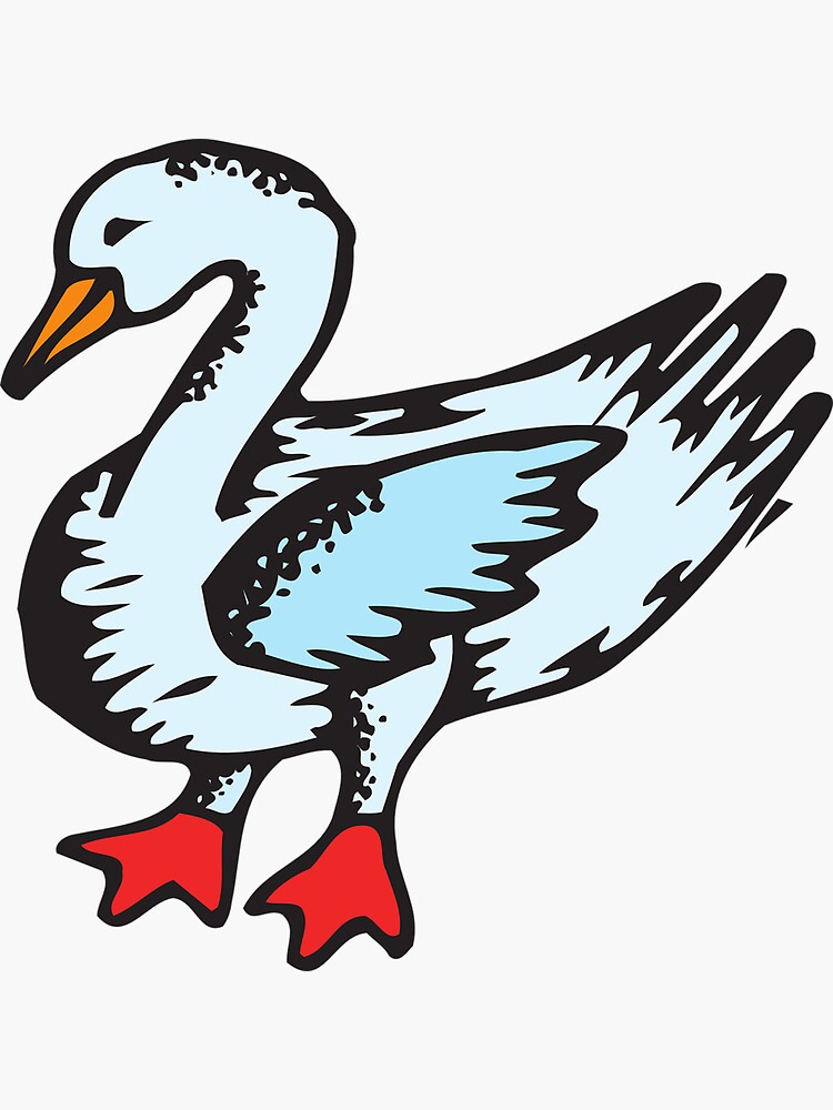 Sticker for Sale mit "Blaue geflügelte Ente neigt traurig den Kopf" von ...