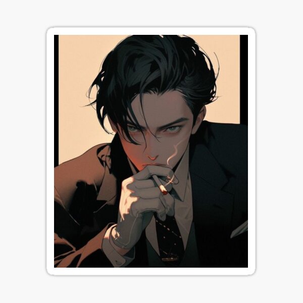 "Smoking Man cool Art" Sticker for Sale by JemimaHuttons | Redbubble