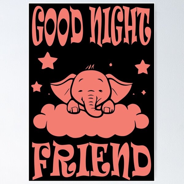 "Good Night Elephant - Salmon" Poster by Soulemotion | Redbubble