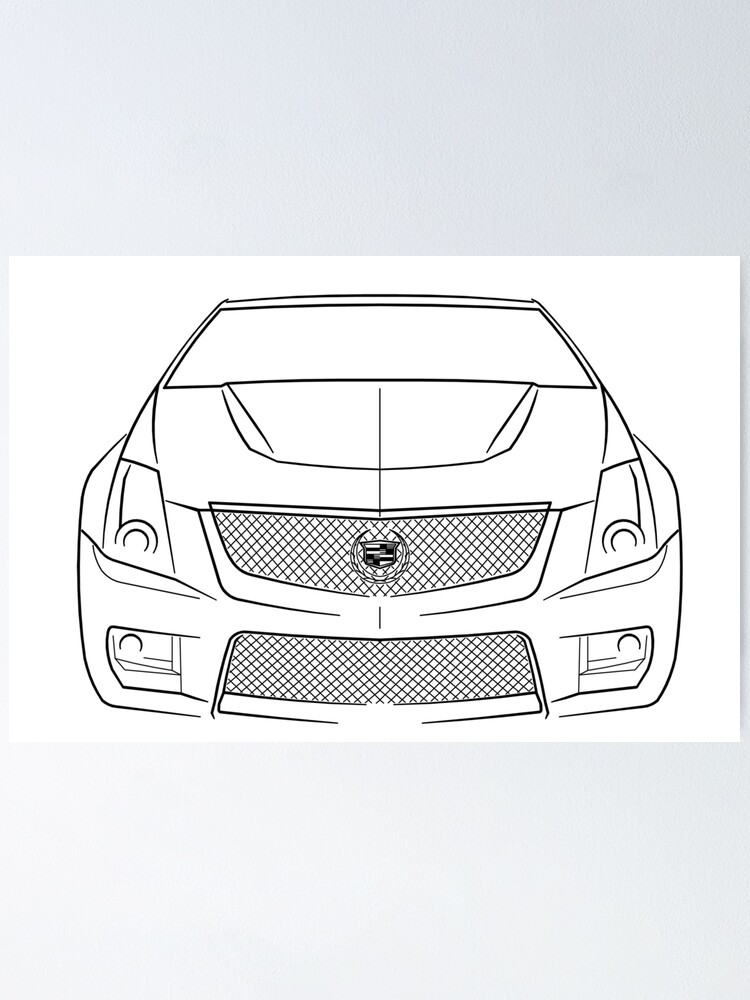 "Caddy CTS-V - Front Stencil, black" Poster by mal-photography | Redbubble