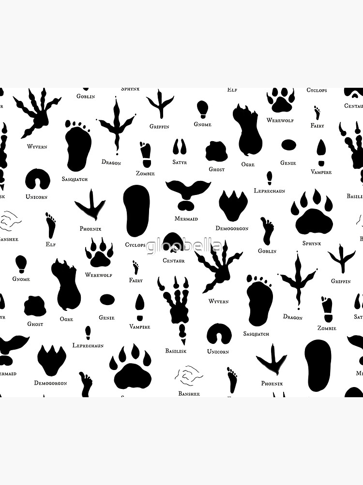 "Field Guide to Rare Creatures Tracks | Cryptid Footprints" Sticker for ...