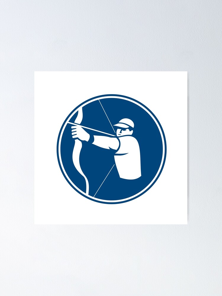 "Archer Bow Arrow Circle Icon" Poster for Sale by patrimonio | Redbubble
