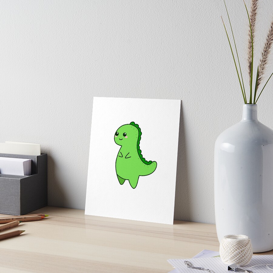 "Kawaii Cute T-rex Tyrannosaurus" Art Board Print for Sale by theglaze ...