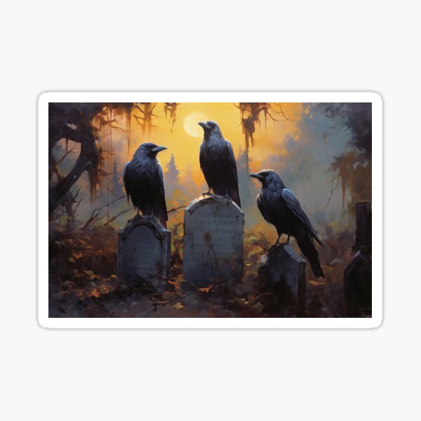 "Cemetery Ravens" Sticker for Sale by NevermoreFalls | Redbubble