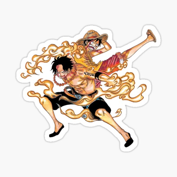 "Luffy and Ace One Piece " Sticker for Sale by Bohoteilo | Redbubble