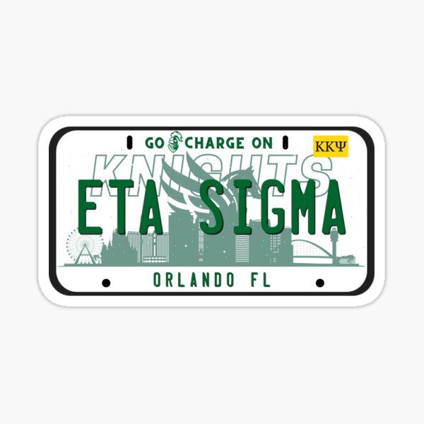 "Eta Sigma License Plate" Sticker for Sale by kkpsiah | Redbubble