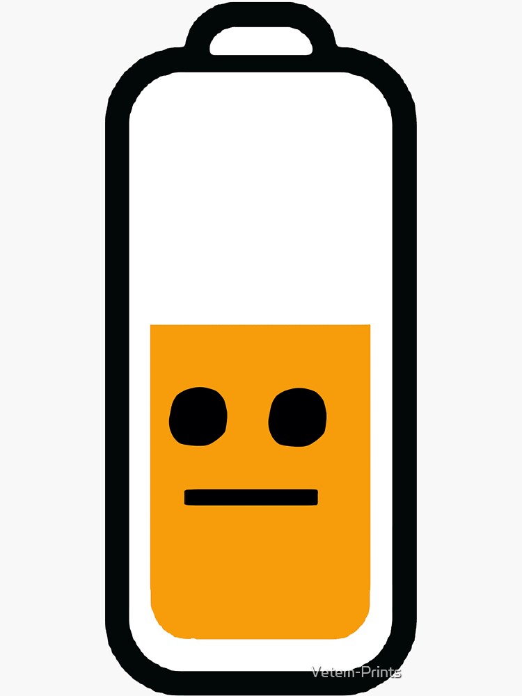 "Social Battery Mid sticker" Sticker for Sale by Vetem-Prints | Redbubble