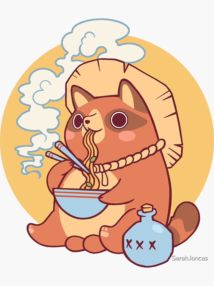 "Tanuki Ramen" Sticker for Sale by SarahJoncas | Redbubble
