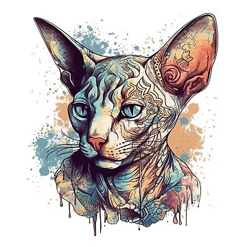 "Sphynx Cat Vintage Art | Unique Designs for Cat Lovers by Sphynx Art ...