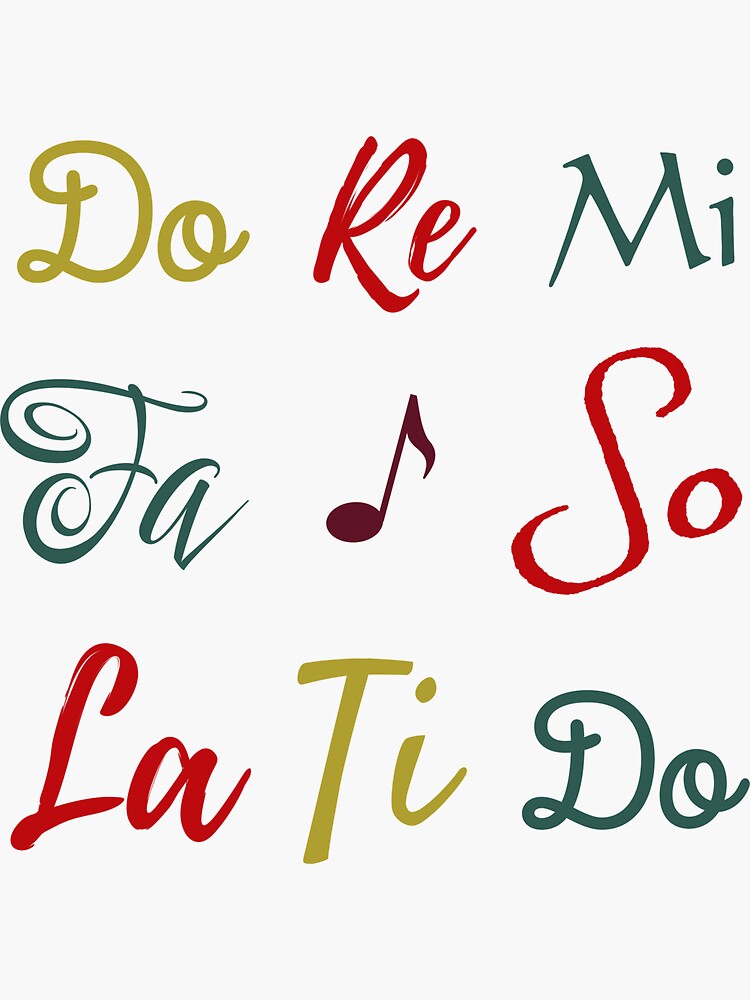 "Whimsical Do Re Mi Cute Sound of Music Song Pattern" Sticker for Sale ...
