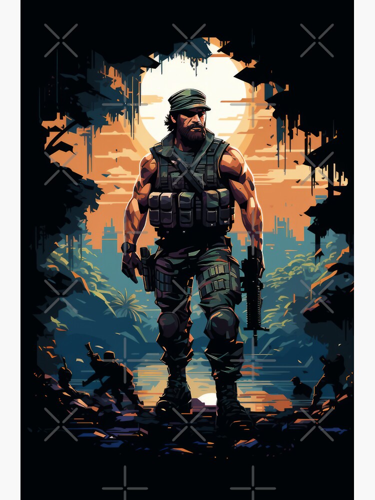 "Strength and Courage - Muscular Commando in Colorful 2D Graphics ...