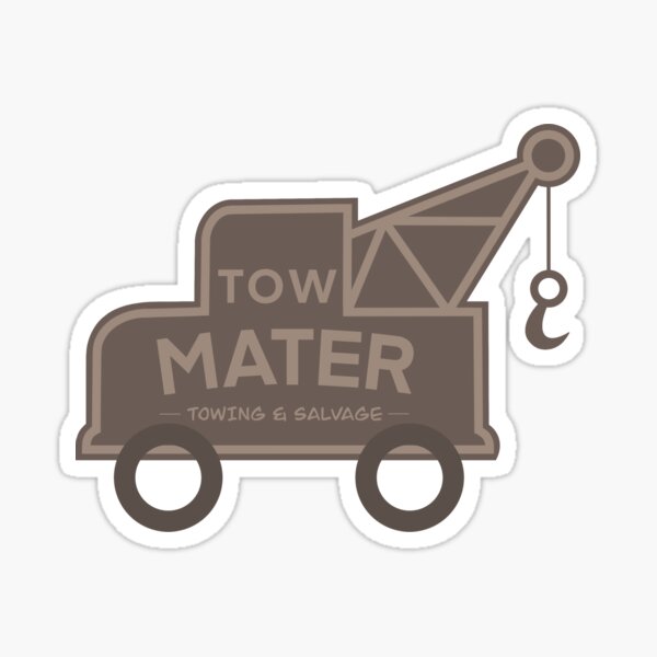 "Tow Mater" Sticker for Sale by Micah Wilson | Redbubble