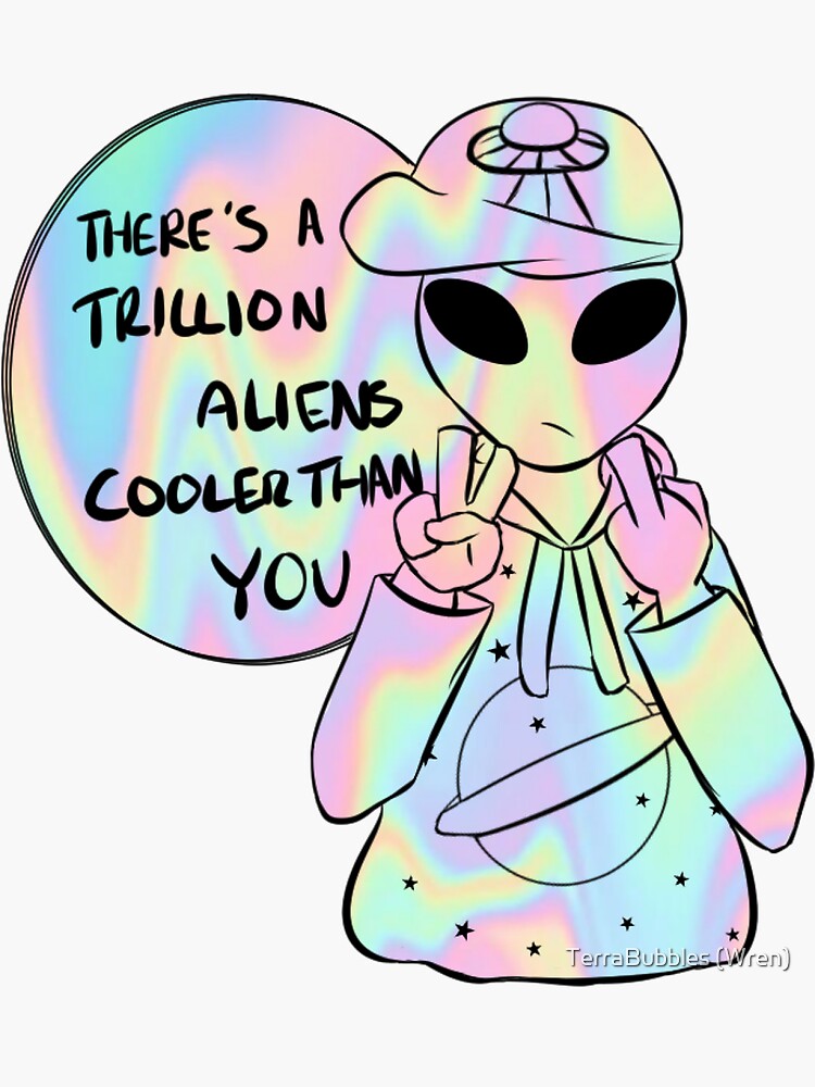 "Cool Alien Pastel Psychedelic" Sticker for Sale by Mystiey | Redbubble