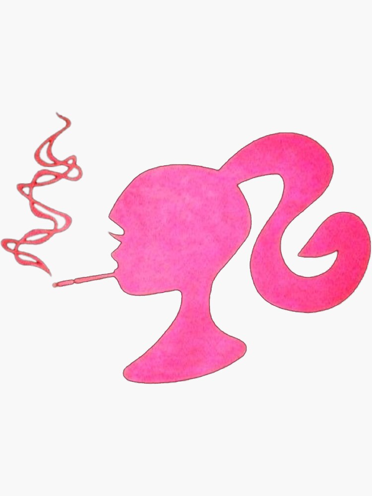 "Barbie Smoking Sticker" Sticker for Sale by Avaloncu | Redbubble